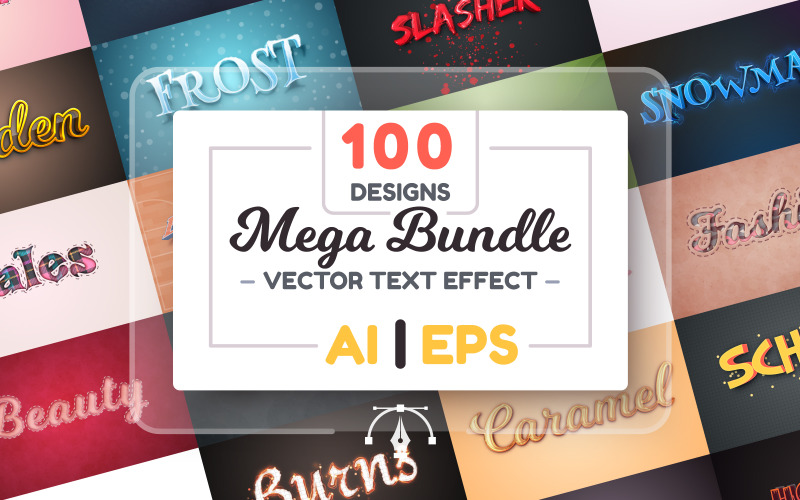 Set 100 Editable Text Effects | Font Styles - TemplateMonster