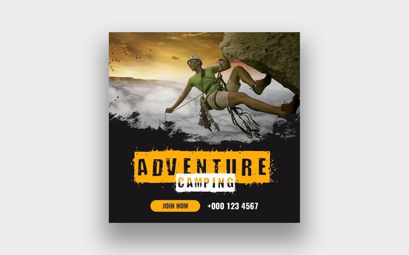 Camping Social Media Post Template #296602 - TemplateMonster