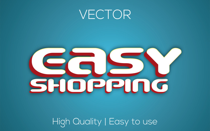 Easy Shopping | 3D Easy Shopping | Editable Vector Text Effect ...