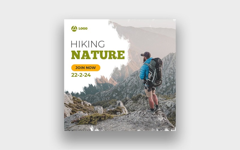 Hiking Facebook Instagram Post Design Template