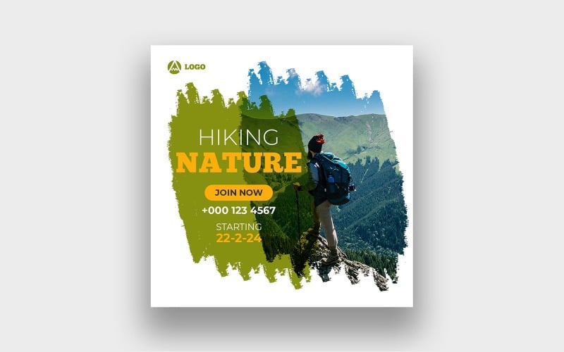 Modern Hiking Instagram Post Design Template