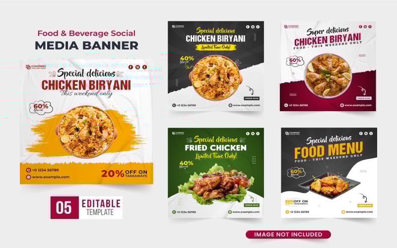 Restaurant promotion poster bundle #296894 - TemplateMonster