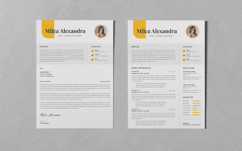 Modèles de conception de CV/CV PSD Vol 114 - TemplateMonster