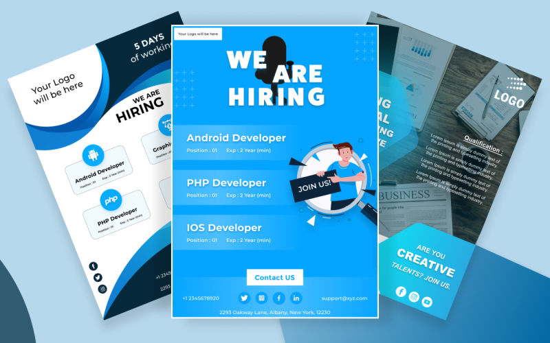 Hiring Post - Flyer Design Template #297341 - TemplateMonster