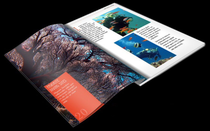 Underwater Themed Magazine Template #297490 - TemplateMonster