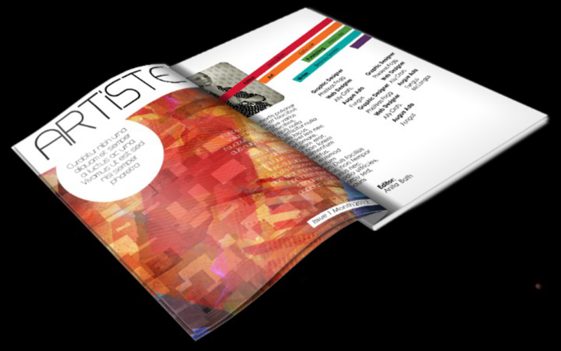 Modèle de magazine sur le thème de l'artiste