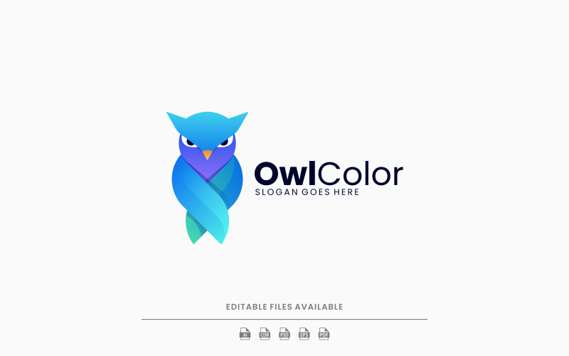 Hibou Gradient Logo Style 5 #297596 - TemplateMonster