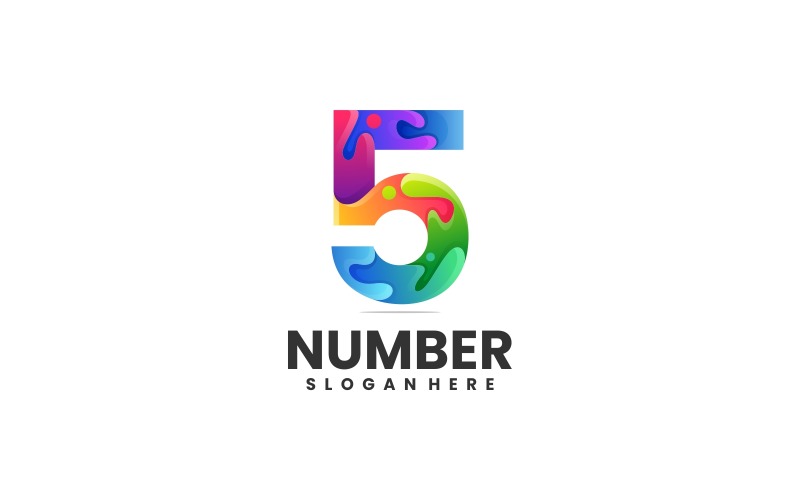 Number 5 Gradient Colorful Logo #297595 - TemplateMonster