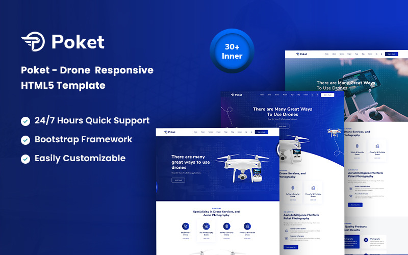 Poket Drone Responsive Website Template TemplateMonster