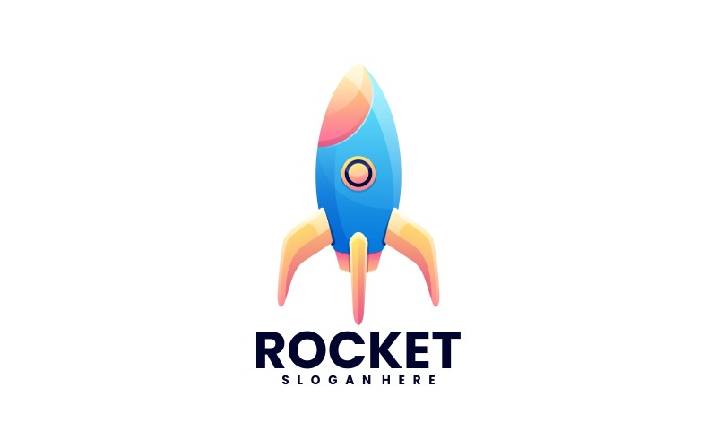 Disegno del logo colorato gradiente di razzo