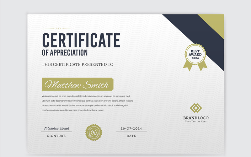 Creative and Clean Certificate Template - TemplateMonster