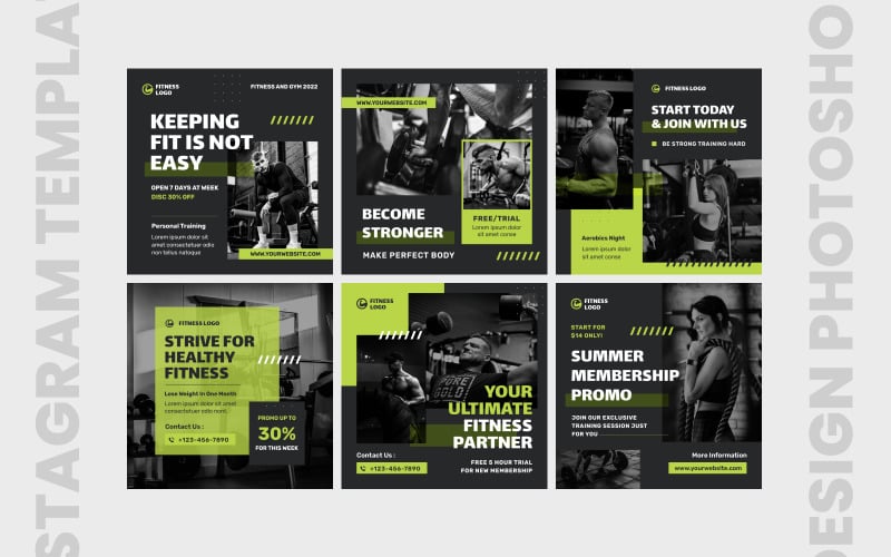 Fitness Gym Instagram Post Template #297789 - TemplateMonster