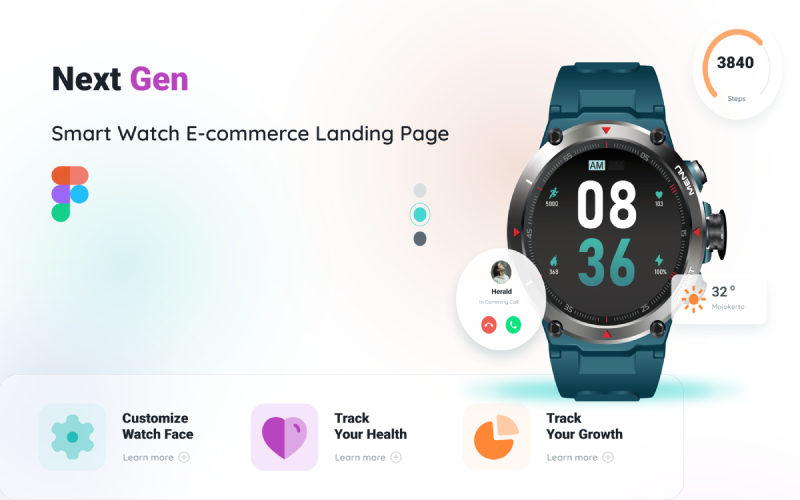 Free Next Gen Figma UI Web Landing Page - TemplateMonster
