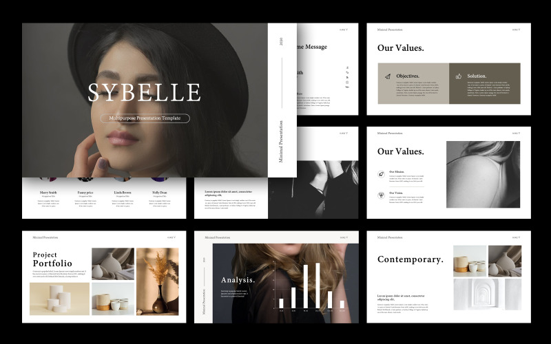 Sybelle Google Slide Presentation Template - TemplateMonster