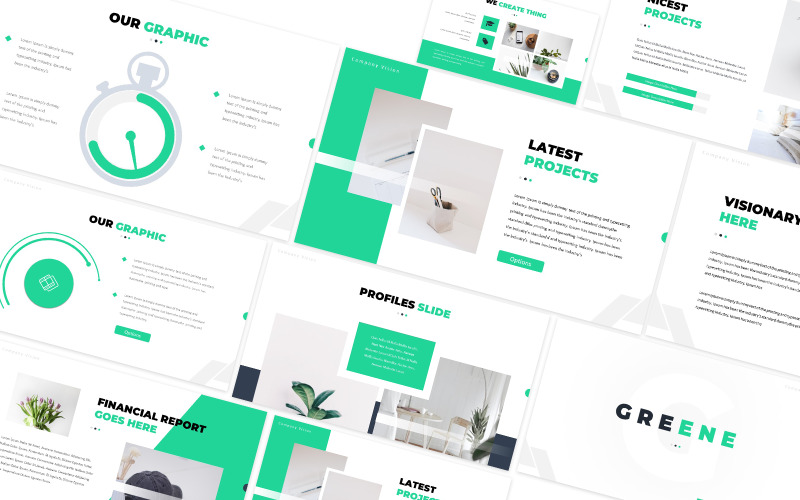 Modello Powerpoint dell'azienda Greene - TemplateMonster