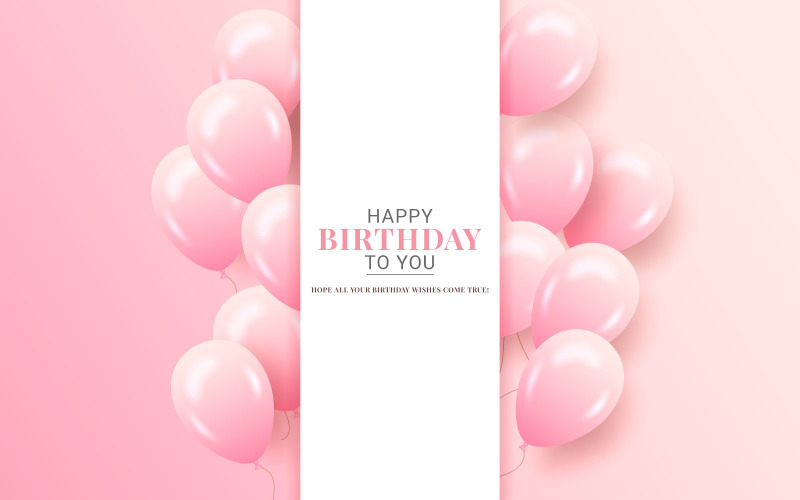 Birthday congratulations template design with balloon birthday ...