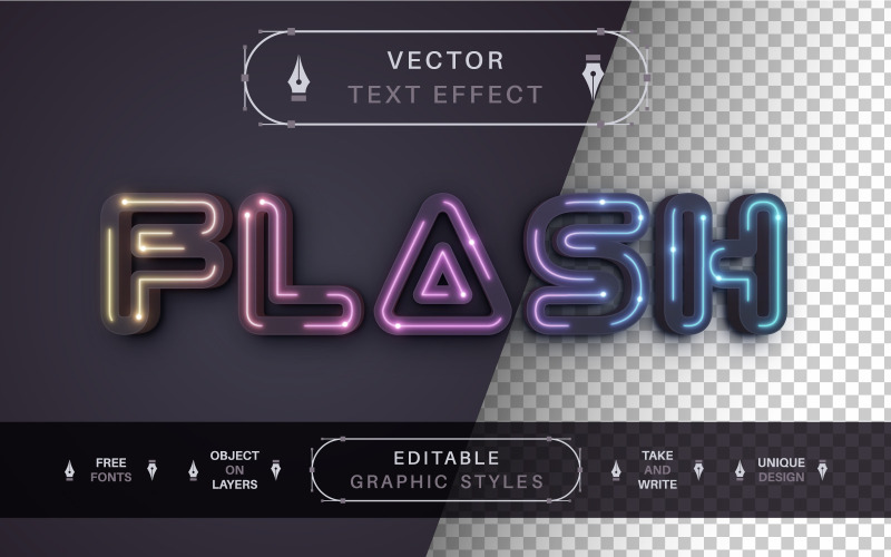 Flash Garland - Editable Text Effect, Font Style