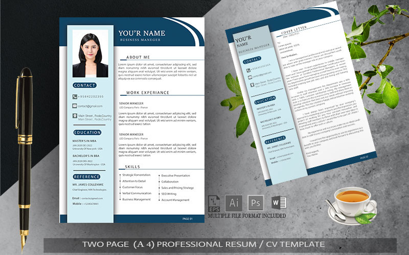 Professionell CV Mall-CV #298902 - TemplateMonster