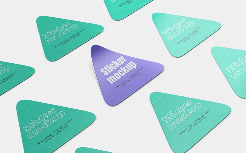 Triangle Sticker Mockup Vol 09 #298911 - TemplateMonster