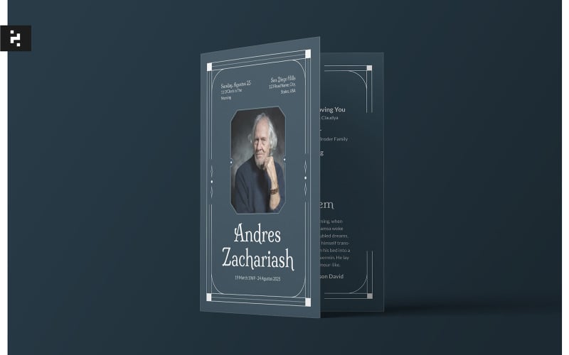 Funeral Program Classical Theme #299025 - TemplateMonster