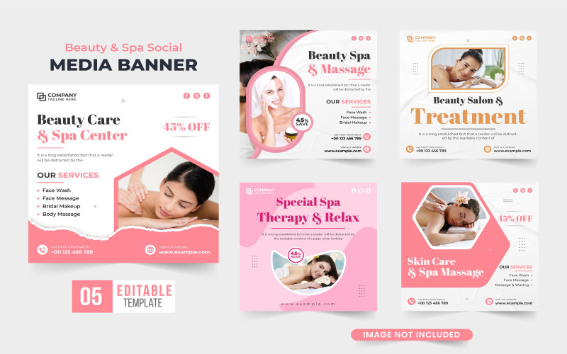 Vecteur de modèle de promotion dentreprise de spa