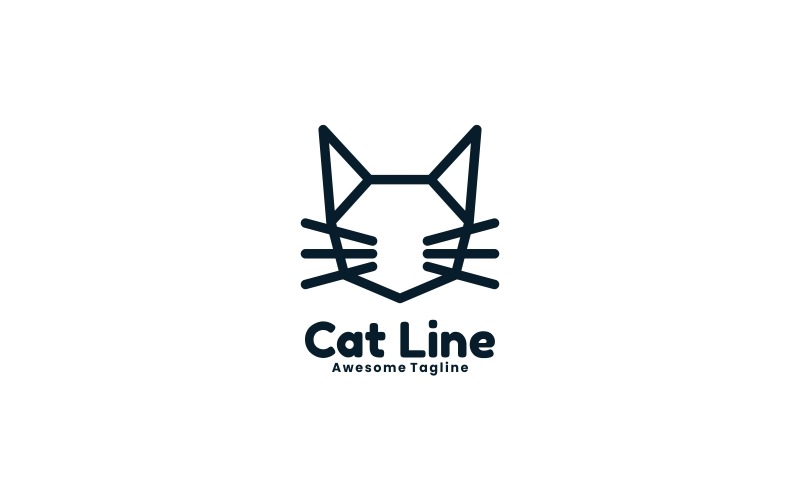 Cat Line Art Logo Template #299596 - TemplateMonster