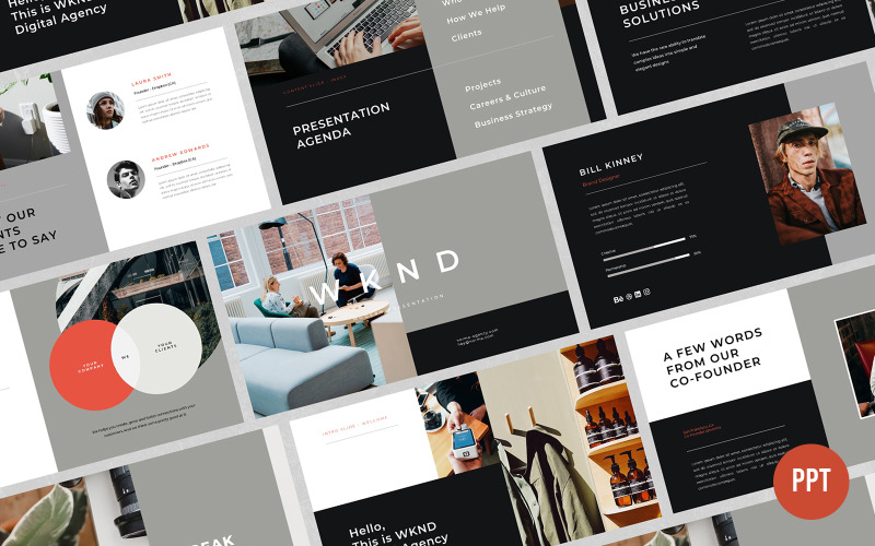 Modello di PowerPoint moderno/pulito - TemplateMonster