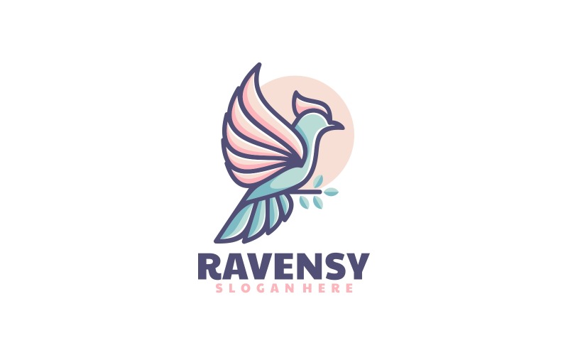 Modelo de Logotipo de Mascote Simples Raven - TemplateMonster