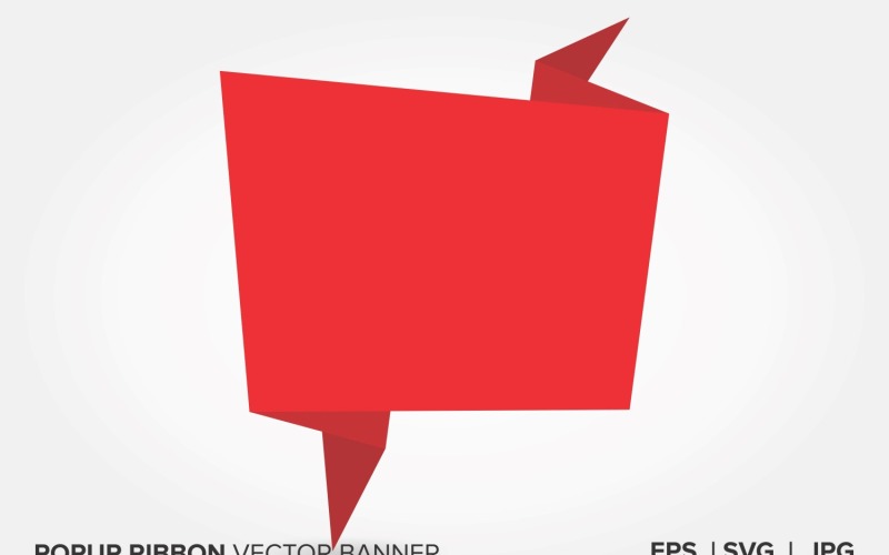Red Color Popup Ribbon Vector Banner. - TemplateMonster