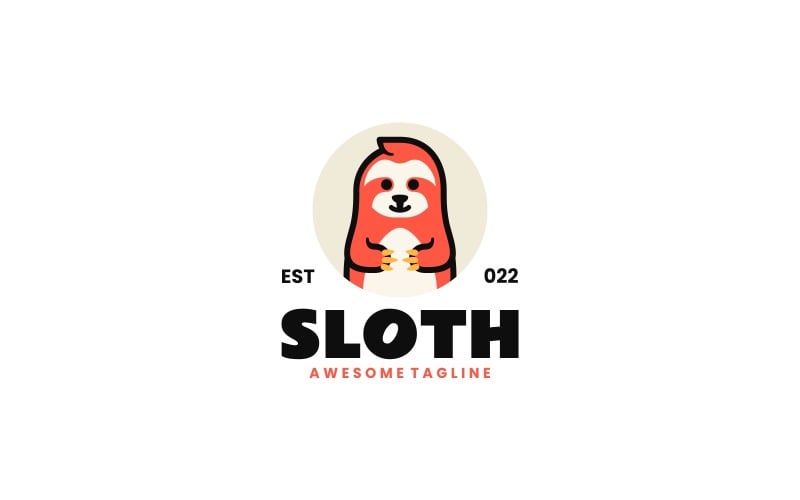 Sloth Simple Mascot Logo Template #300017 - TemplateMonster