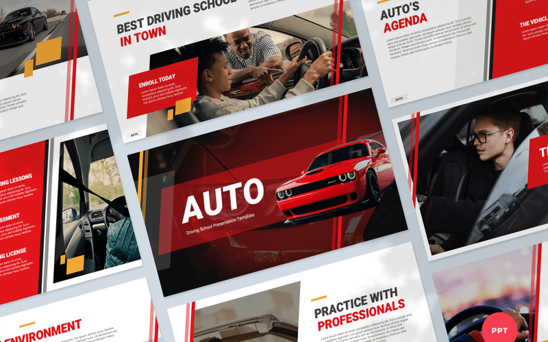 Driving School Presentation PowerPoint Template