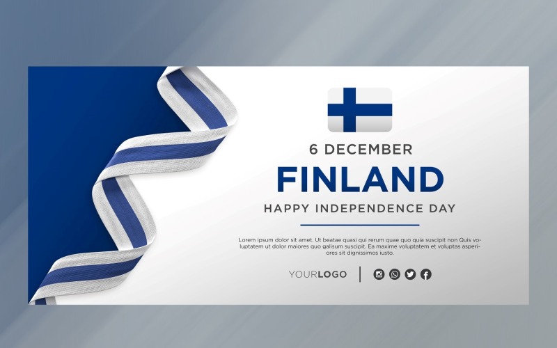 Finland National Independence Day Celebration Banner, National Anniversary