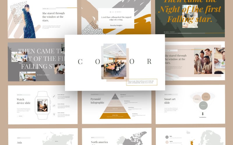 Colour Clean Minimal PowerPoint Template - TemplateMonster
