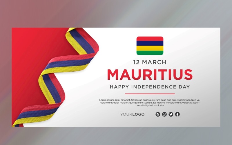 Mauritius National Independence Day Celebration Banner, National ...