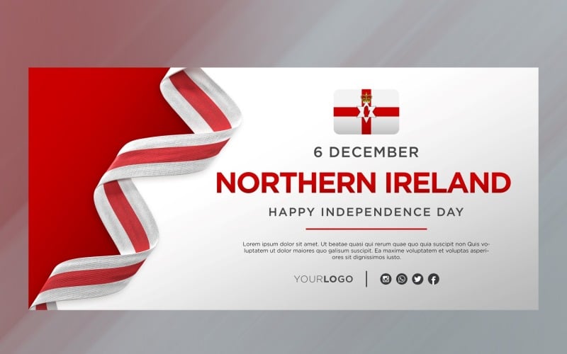 Northern Ireland National Independence Day Celebration Banner, National ...
