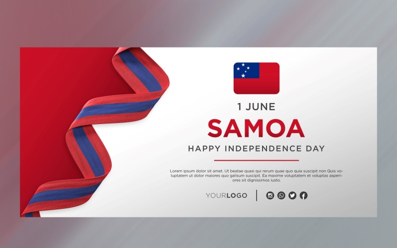 Samoa National Independence Day Celebration Banner, National Anniversary