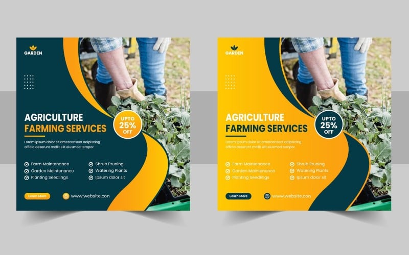 Mart Agriculture service social media post banner template