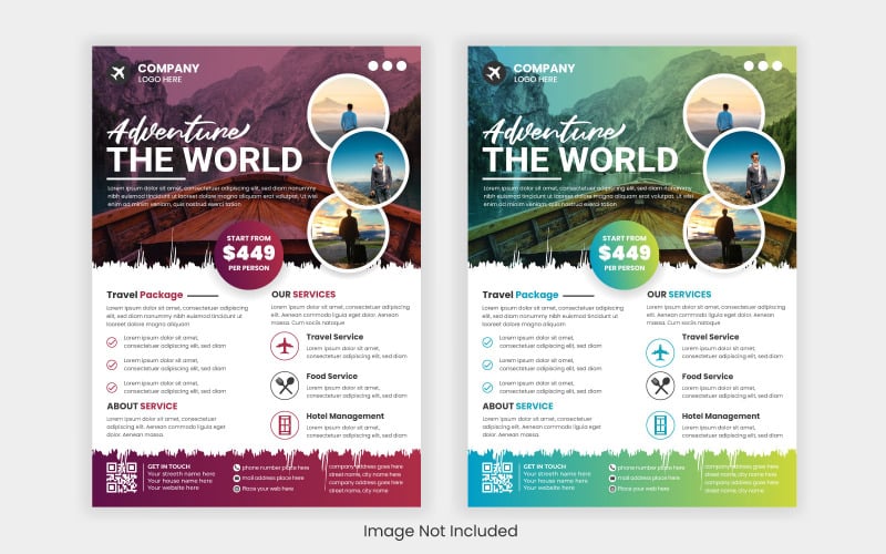 Travel holiday flyer design and brochure cover page Vector template for ...