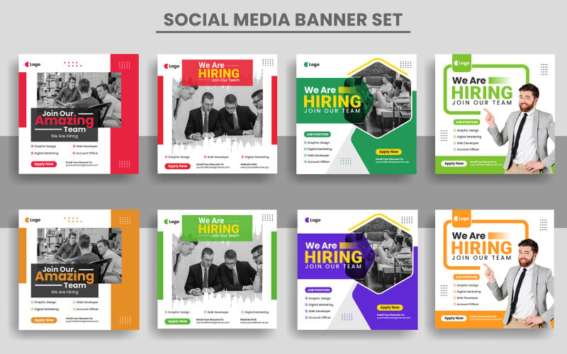 We are hiring job vacancy square banner template or social media post ...