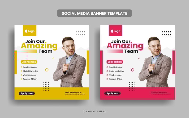 We are hiring job vacancy square banner or social media post banner design