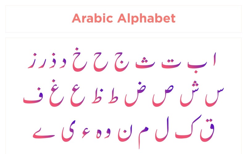 Jameel Arabská abeceda kaligrafie styl písma.