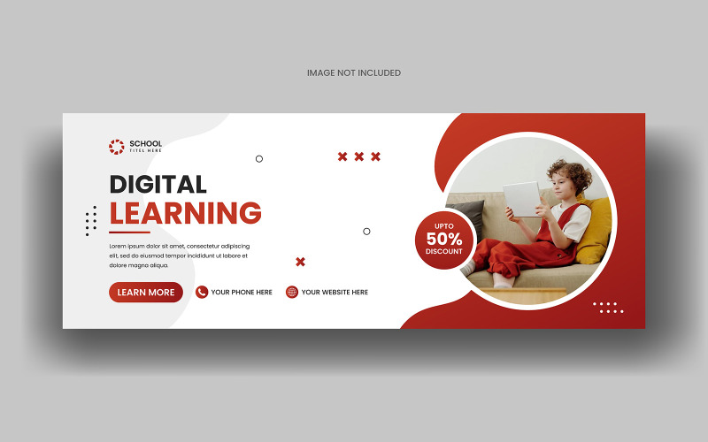 Online learning education social media cover banner template