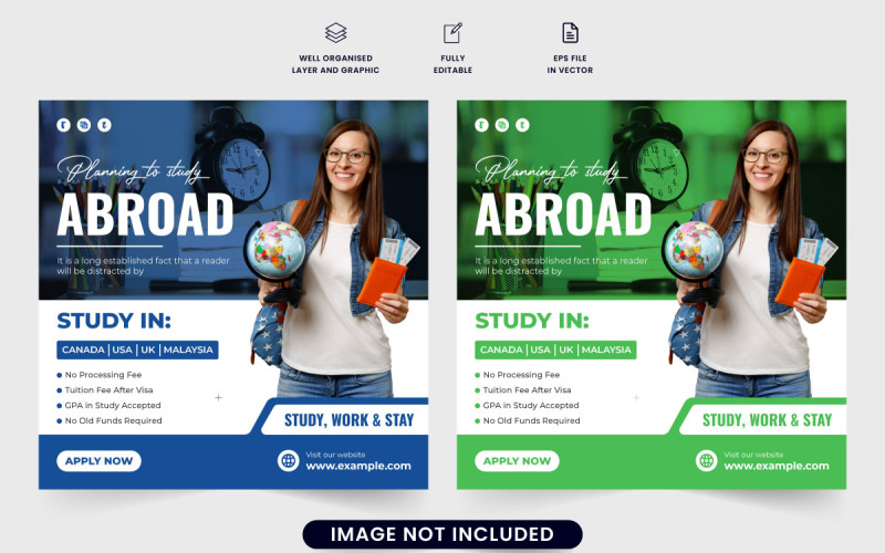 Education web banner template vector - TemplateMonster