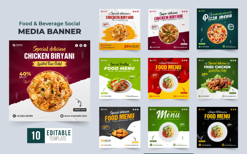 Food and beverage template bundle vector - TemplateMonster