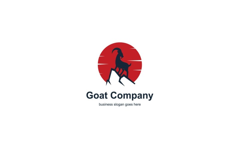 Modèle de conception de logo chèvre rock - TemplateMonster