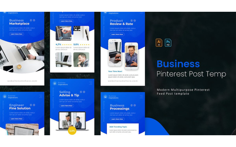 Bussines Market Pinterest Post Template - TemplateMonster