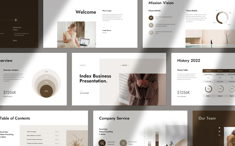 Layout di presentazione aziendale minimo - TemplateMonster