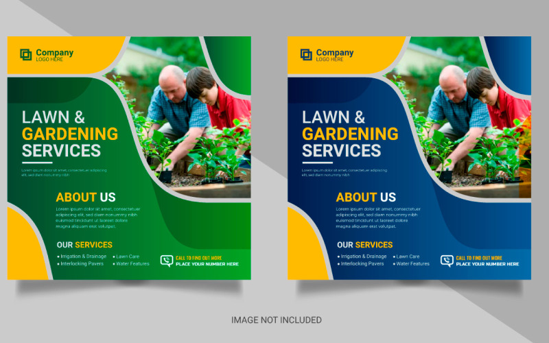 Agriculture service social media post banner or lawn mower gardening ...