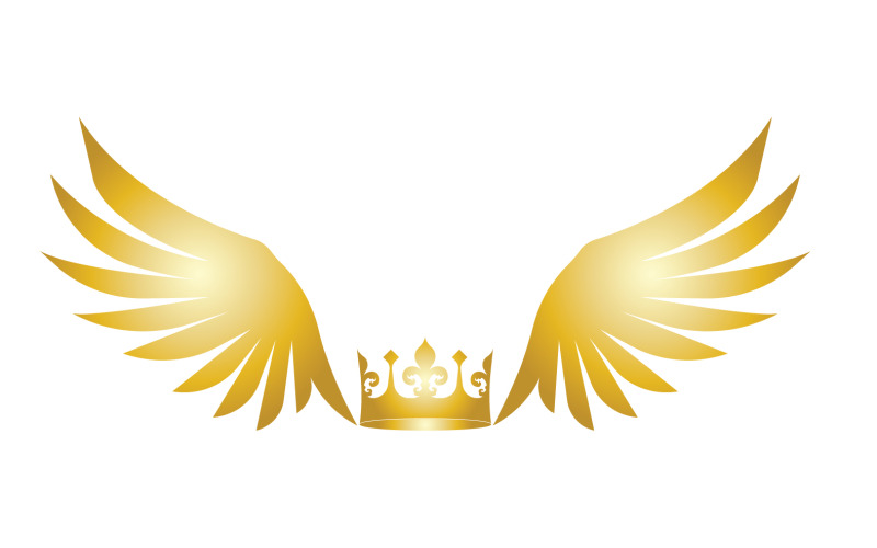 Logotipo de la corona de alas y vector de símbolo 1