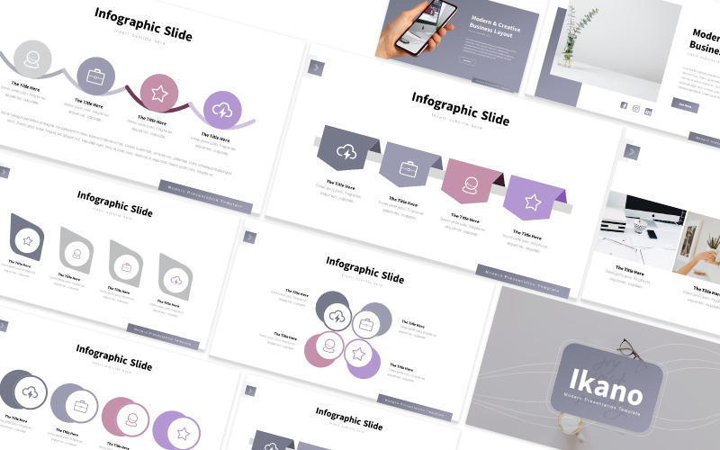 Plantilla de PowerPoint moderna de Ikano - TemplateMonster